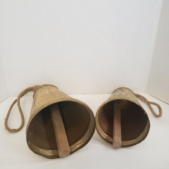 Accents | Extra Large Metal Indoor Outdoor Bell Decor With Rope Hangers ...